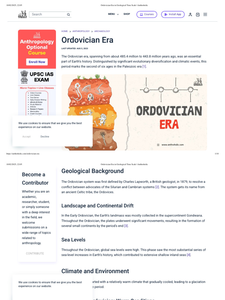 Ordovician Era in Geological Time Scale - Anthroholic | PDF | Earth ...