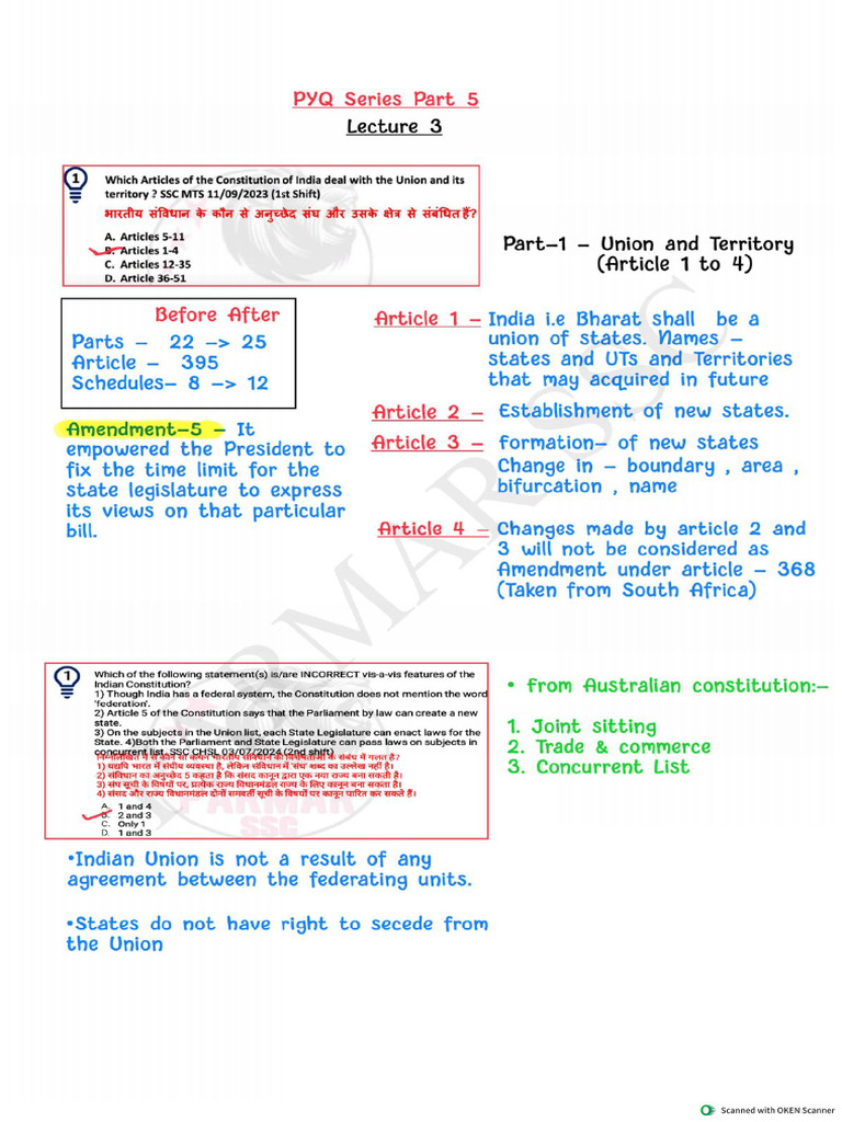 Day 3 - English Notes of Pyq Series Part 5 | PDF