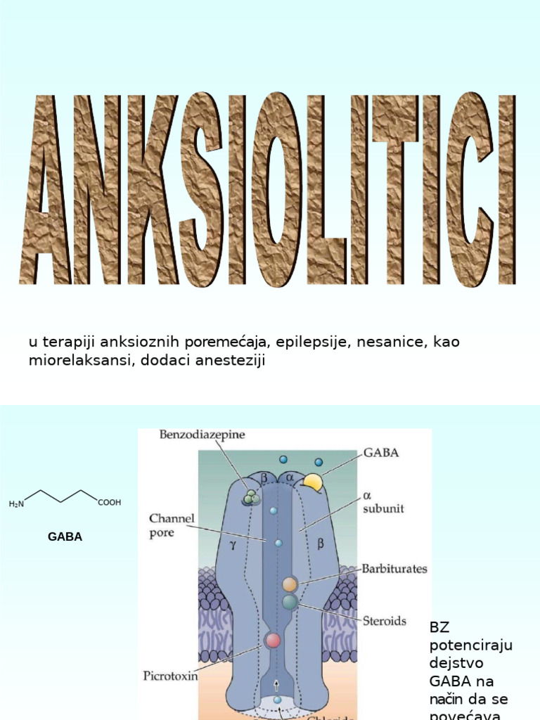 Anksiolitici, Antiepileptici, Hipnotici, Anestetici 1 | PDF