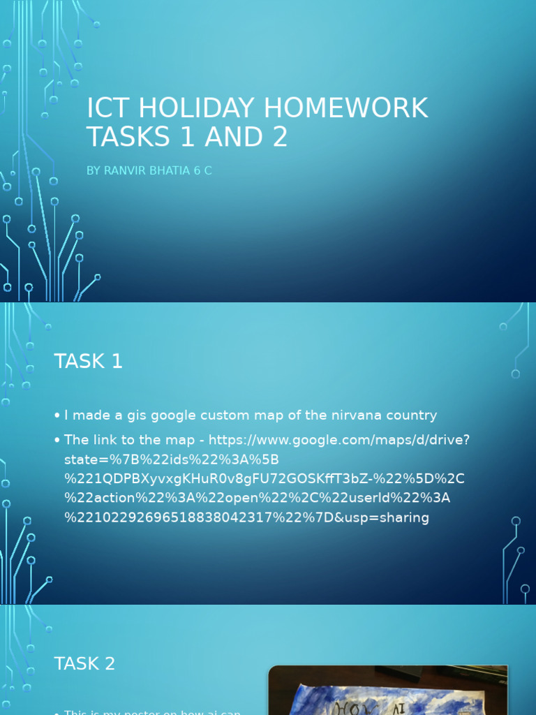 Ict Holiday Homework Tasks | PDF