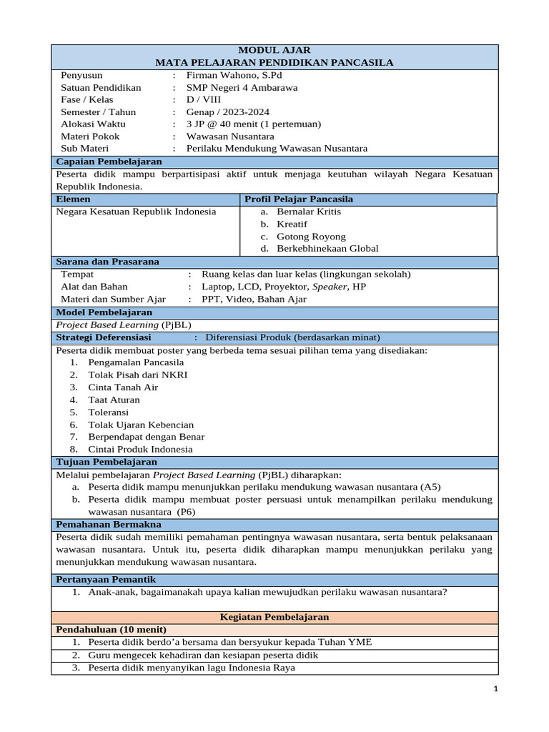 Modul BAB 5 B (3) - PJBL | PDF