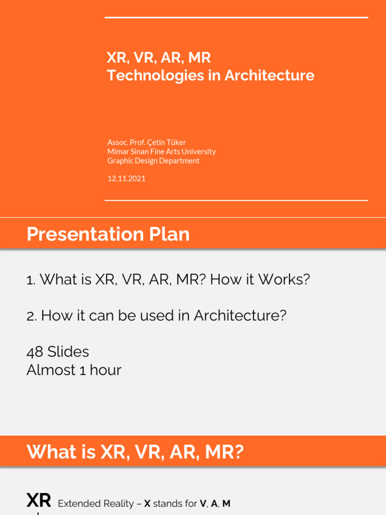 XR, VR, AR, MR Technologies in Architecture | PDF | Virtual Reality ...