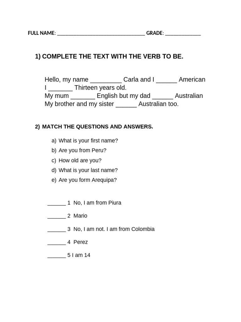 English Verb and Question Practice | PDF