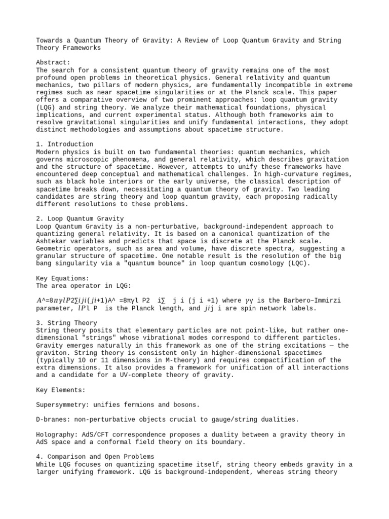 Review of Loop Quantum Gravity Insights | PDF | Quantum Gravity ...