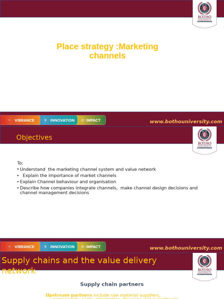 Week 9 Place Strategy - Marketing Channels | PDF | Supply Chain | Marketing