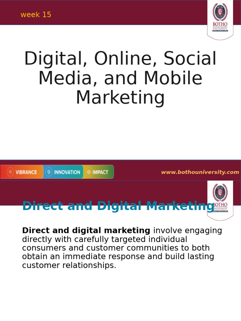 Week 13-Digital, Online, Social Media, and Mobile Marketing | PDF | Online Advertising | Advertising