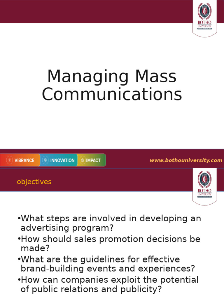 Week 11 Managing Mass Communication | PDF | Advertising | Public Relations