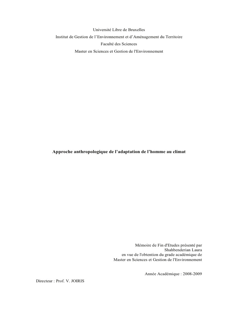 Adaptation humaine au changement climatique | PDF | La nature ...