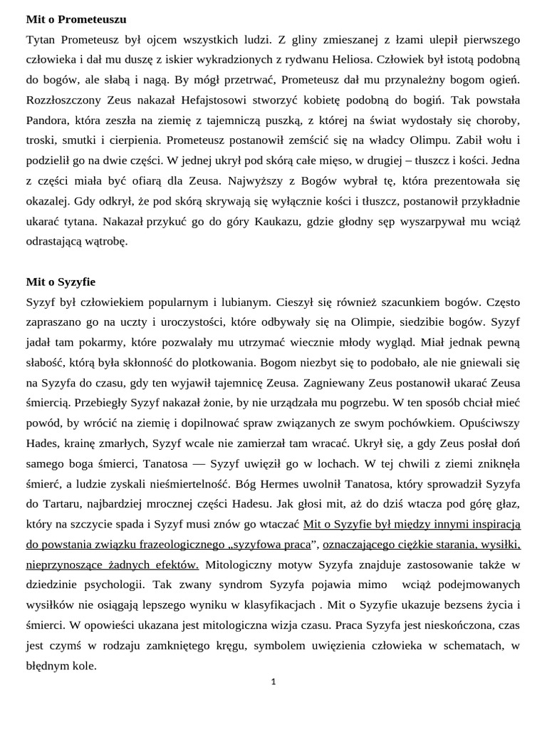 Mit o Prometeuszu | PDF