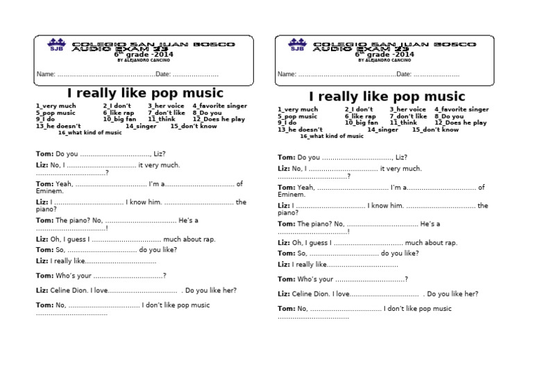 AE23 I Really Like Pop Music Interchange1 | PDF | Pop Music | Pop Songs