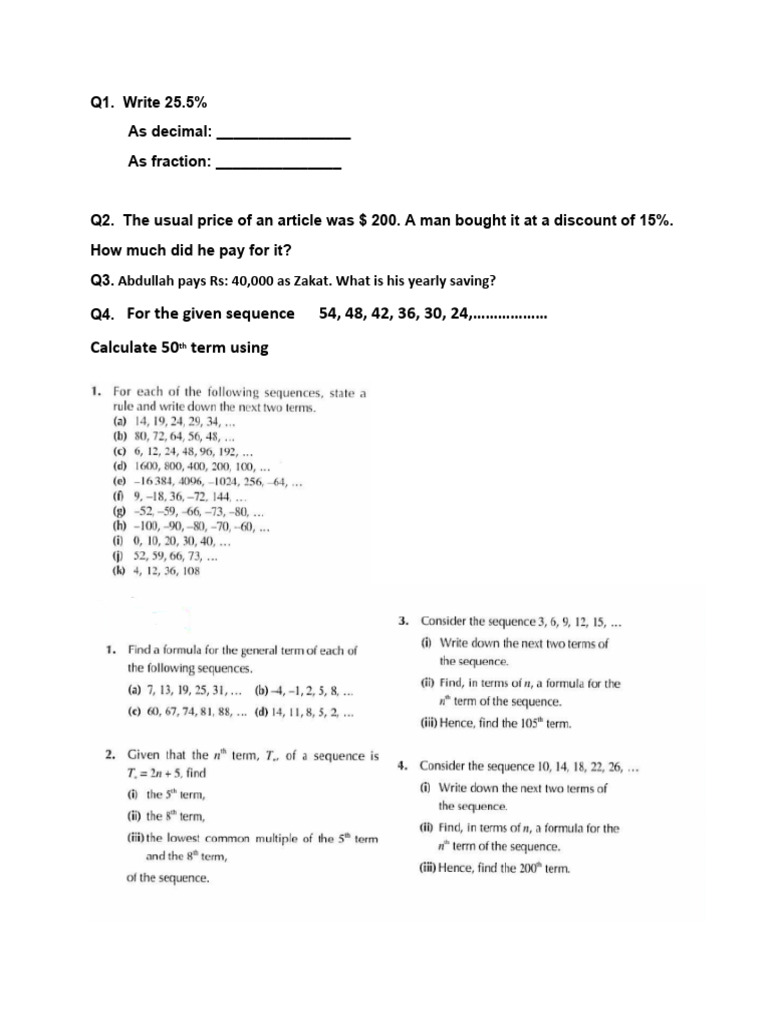 Math Worksheets | PDF