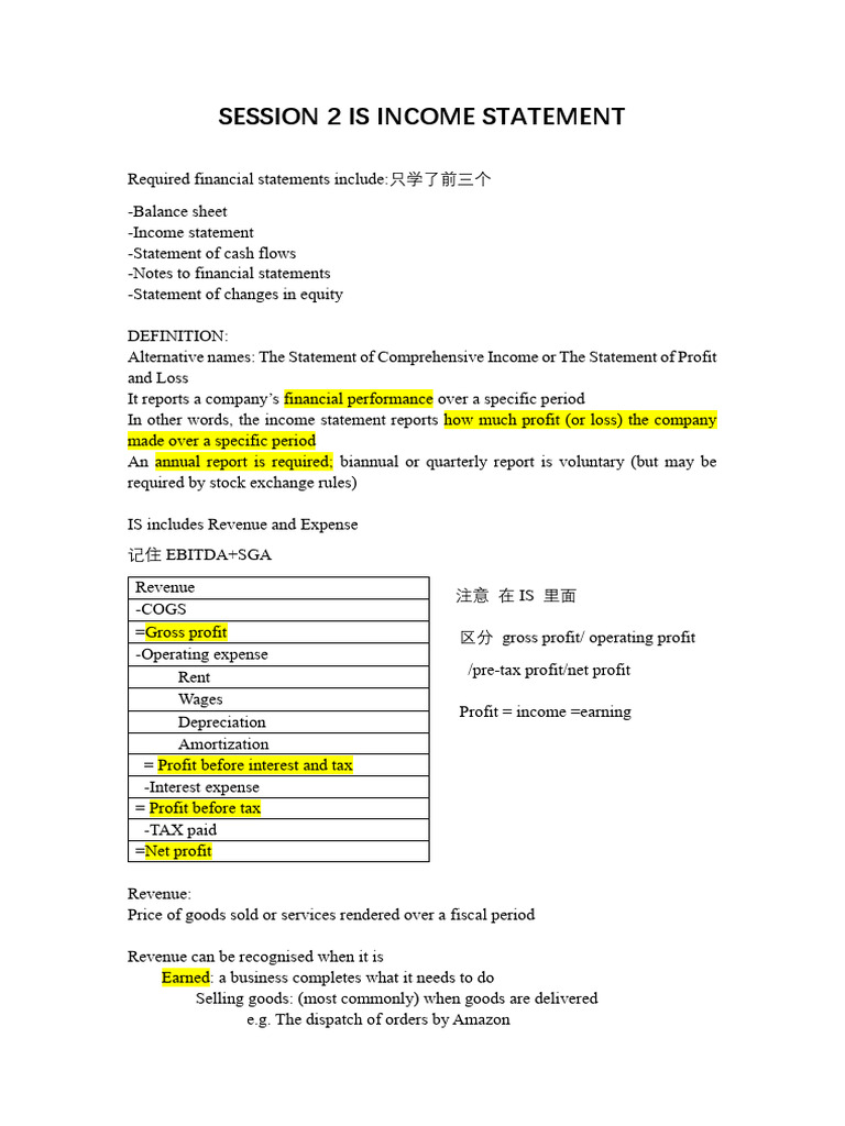 Understanding the Income Statement | PDF