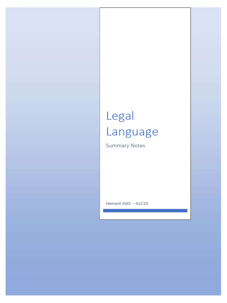 Legal Language Concepts Overview | PDF | Legal Remedy | Affidavit