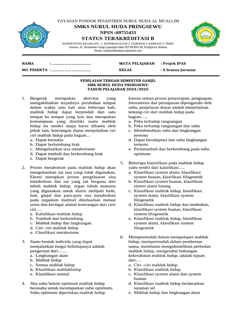 IPAS PTS Ganjil 2024 | PDF