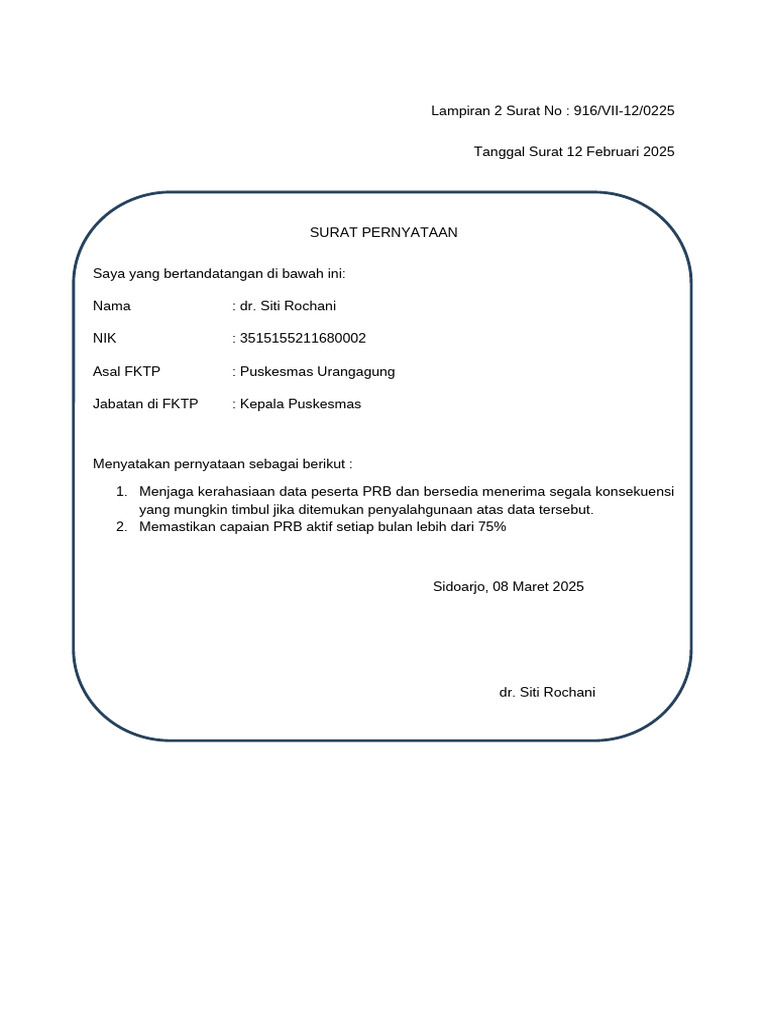 Surat_pernyataan Data Prb Pasif | PDF