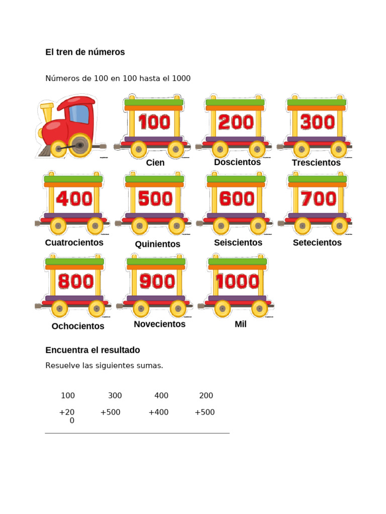 100 en 100 Hasta El 1000 | PDF