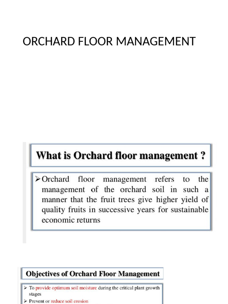 Orchard Floor Management | PDF