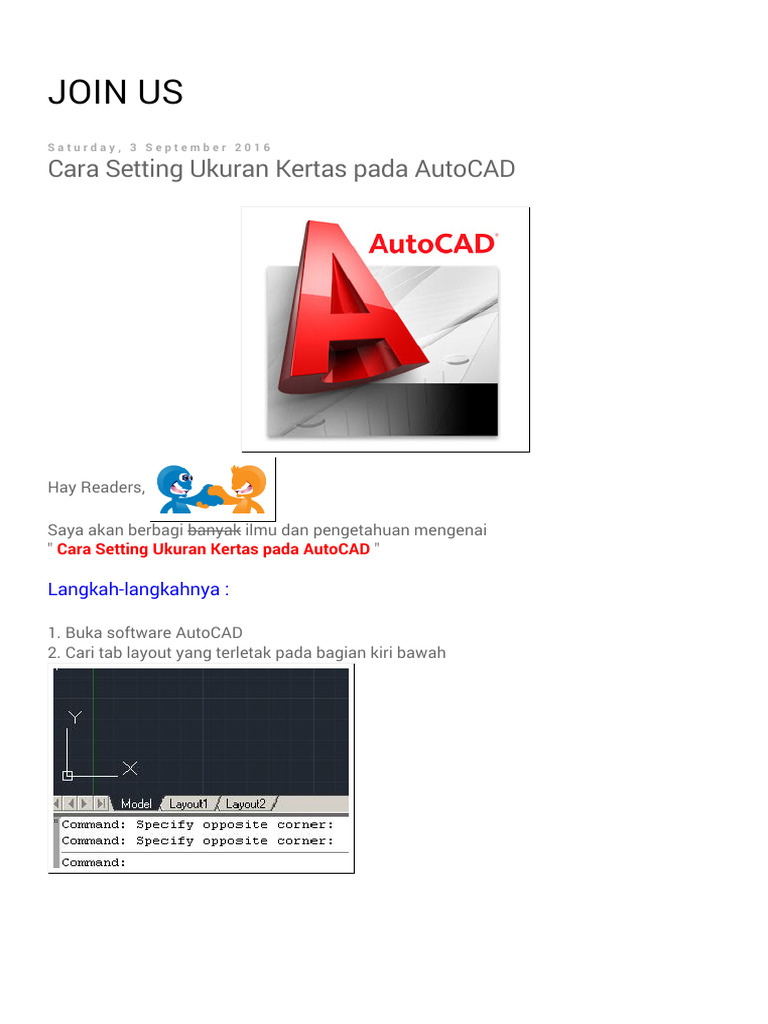 Setting Ukuran Kertas Autocad | PDF