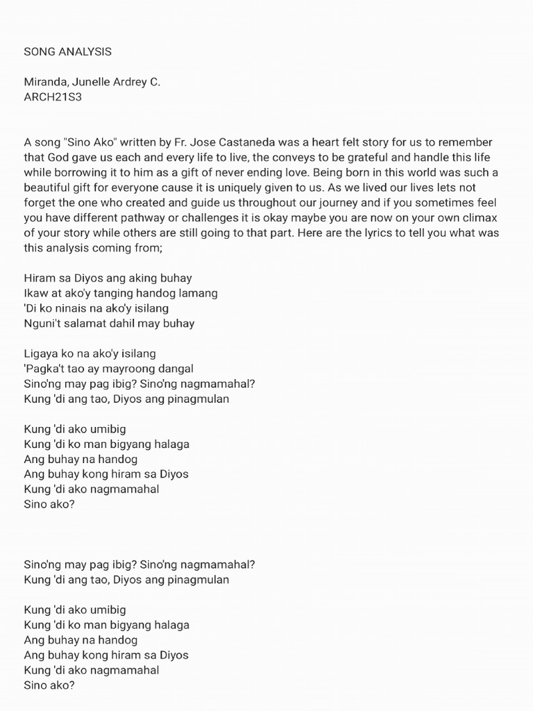 Song Analysis | PDF