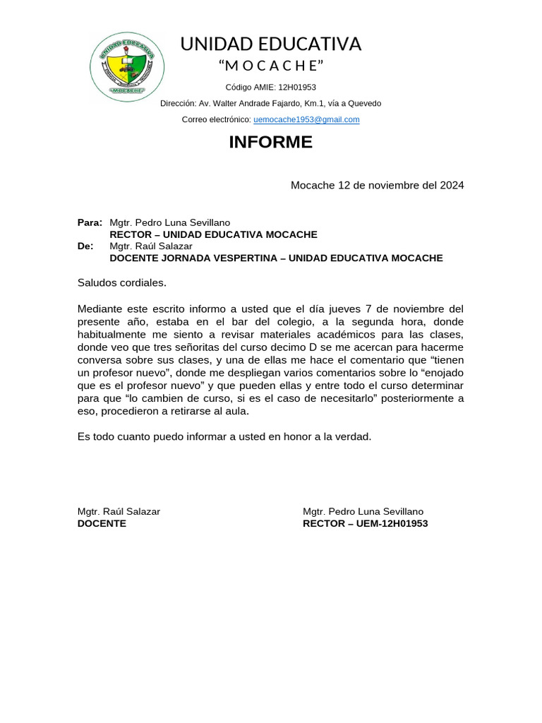 Ejemplo de Informe | PDF