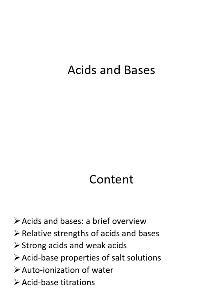 Overview of Acids and Bases | PDF