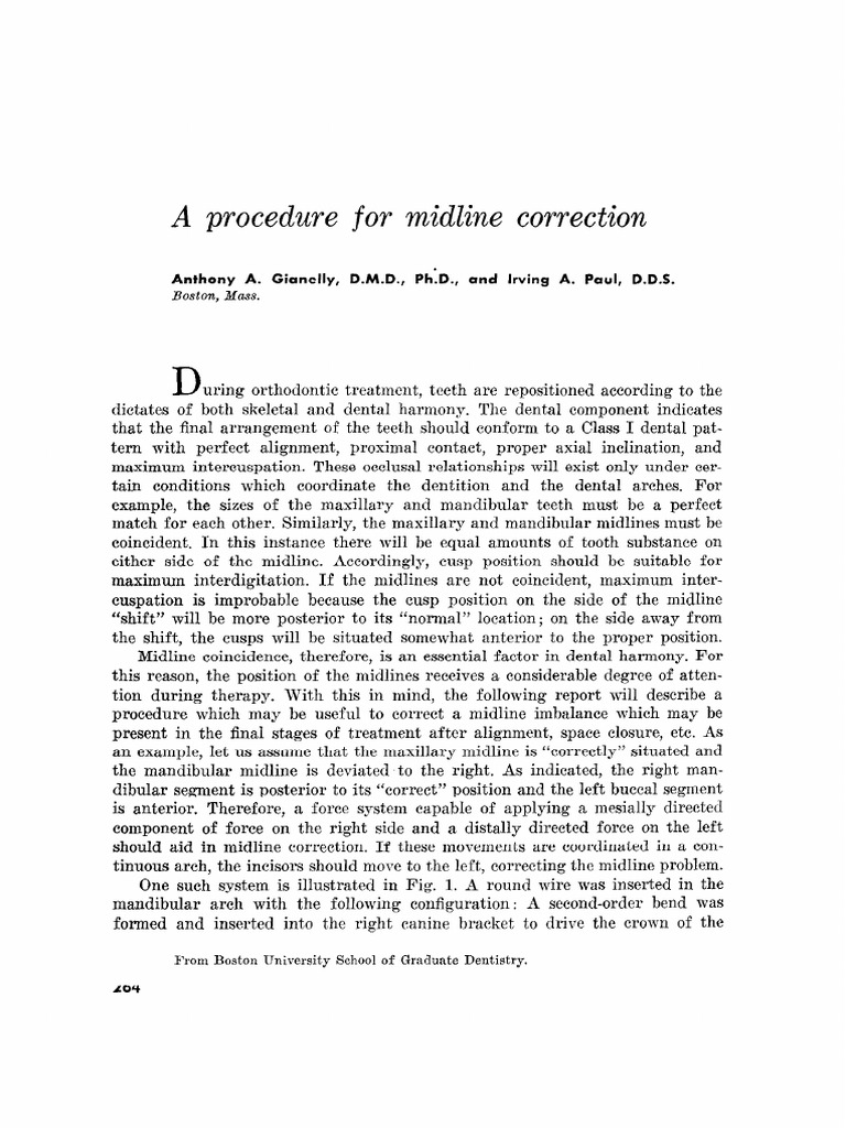 midline shift correction | PDF | Dentistry | Mouth
