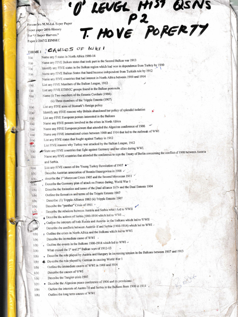 0 Level History Paper 2 Banda Revision 2024 | PDF | Global Politics ...