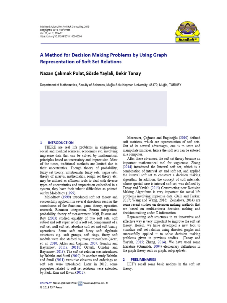 A Method For Decision Making Problems by Using Graph Representation ...