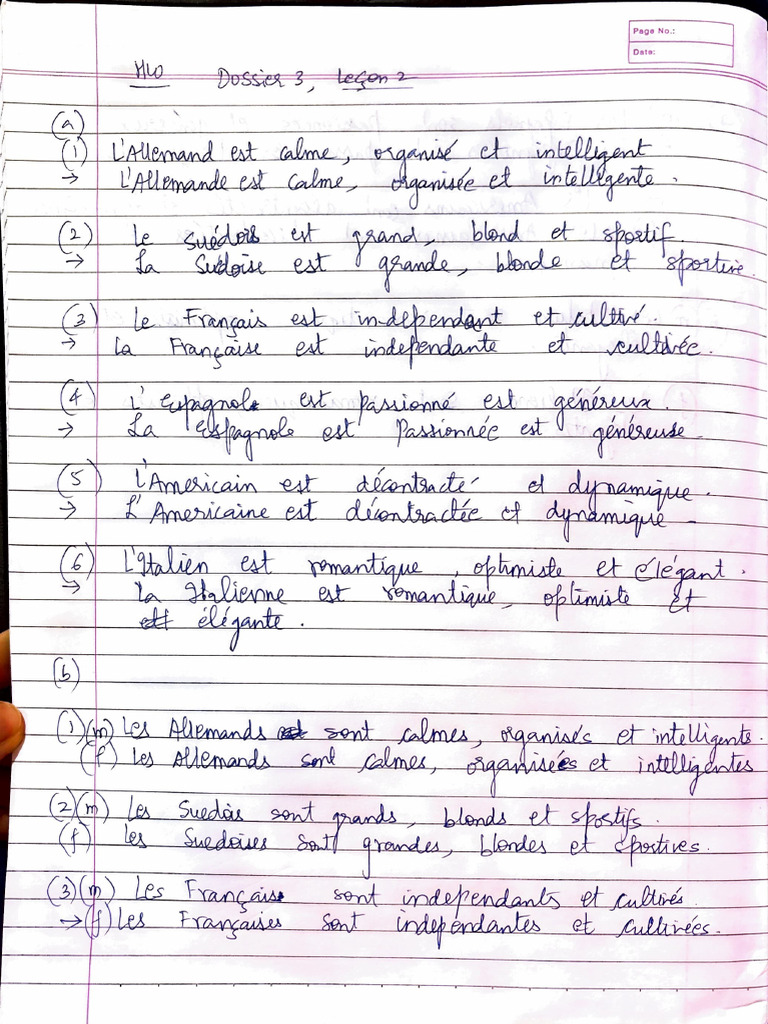 French Class HW - Akshata | PDF