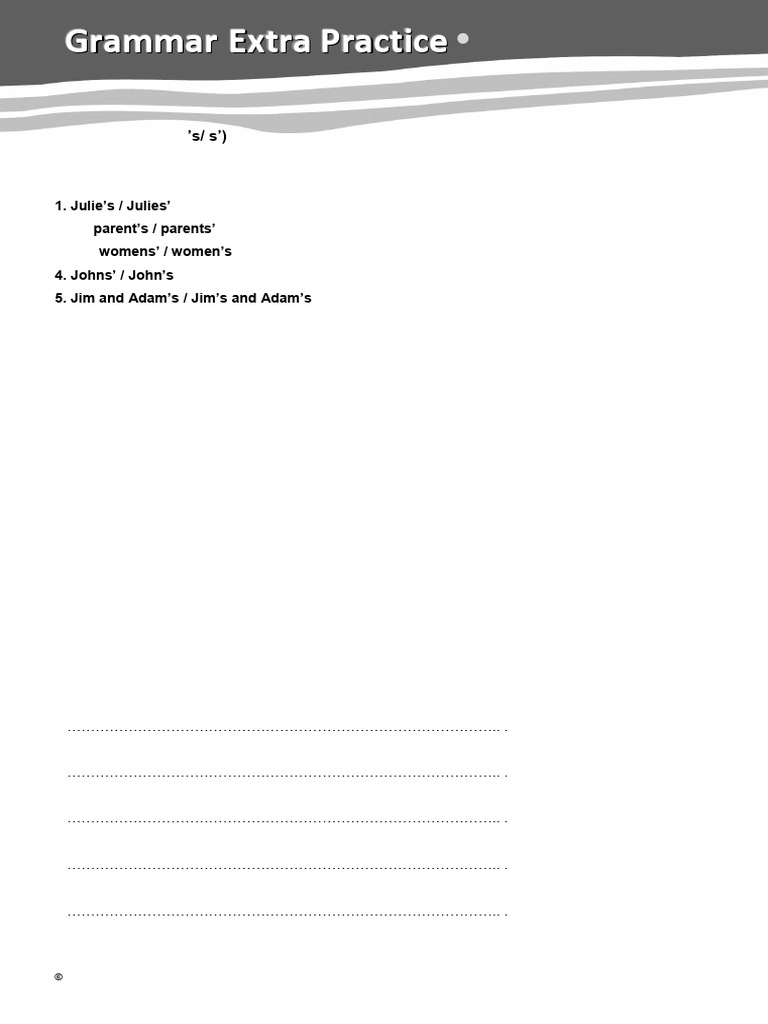 1 Flash6 Grammar Extra Practice 1 | PDF | Linguistics | Semantic Units