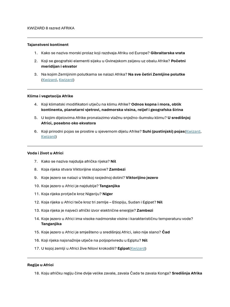 KWIZARD AFRIKA 8 RAZ | PDF