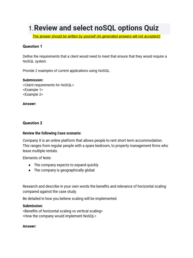 Manage Data Persistence Using noSQL Data Stores | PDF | No Sql | Databases