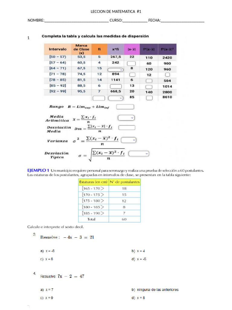 Actividades de Clase Matematica Decimo | PDF