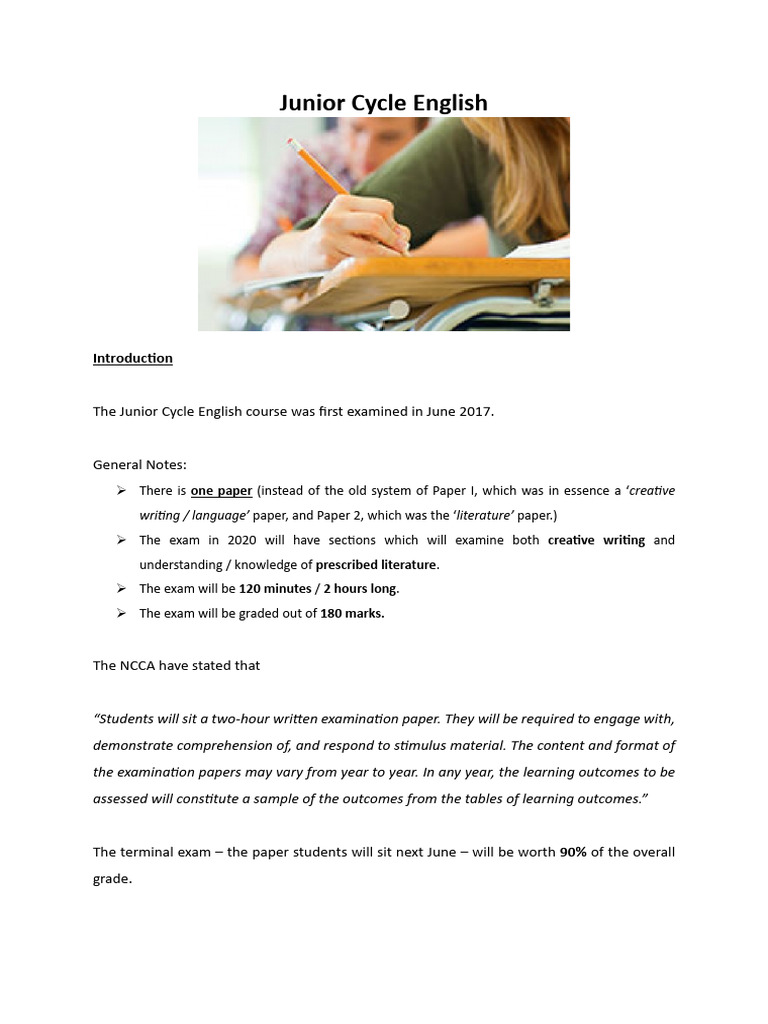 Junior Cert 2024 Exam Sample Answer | PDF | Qualifications ...