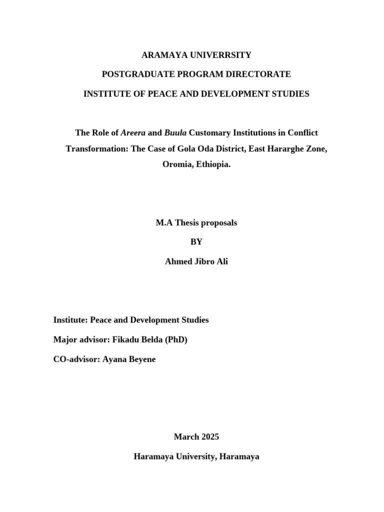 Ahmed Jibro Final Proposal - For Merge | PDF | Social Psychology