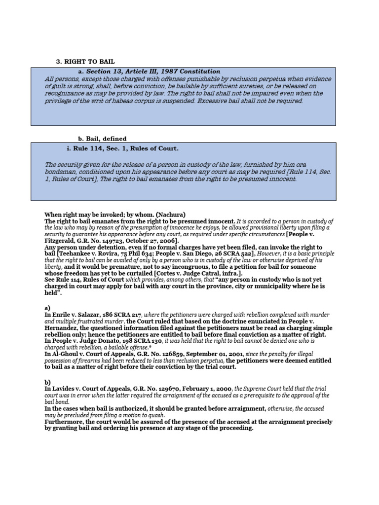 Bail to SELF INCRIMINATION | PDF | Bail | Habeas Corpus