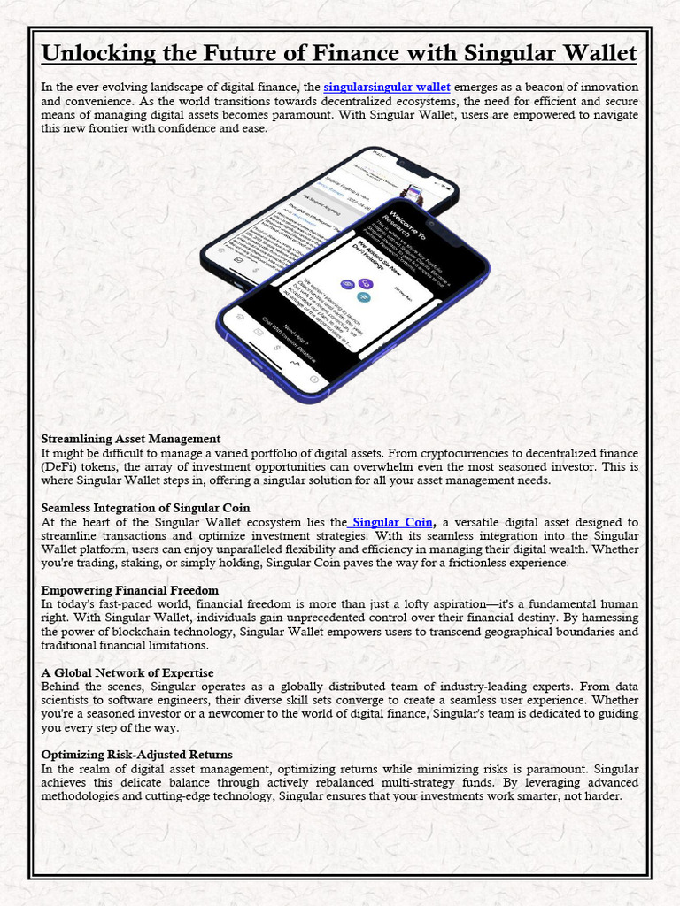 Unlocking The Future of Finance With Singular Wallet | PDF ...