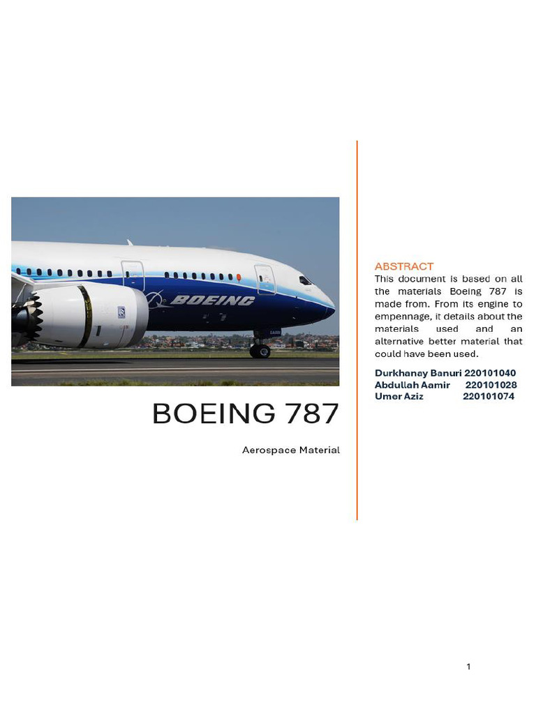 Boeing 787 Dreamliner Material Overview | PDF | Composite Material ...