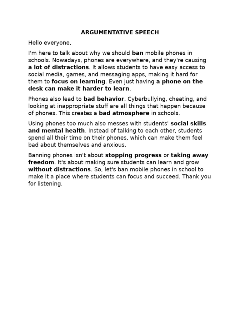 Argumentative Speech | PDF