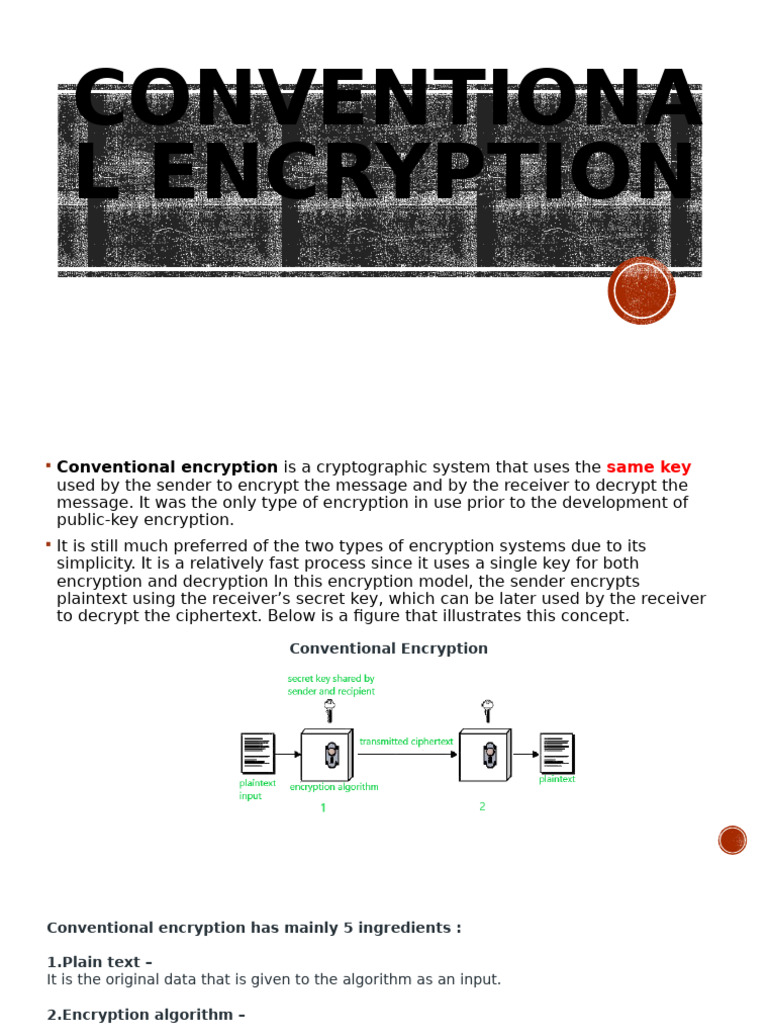 Conventional Encryption | PDF | Public Key Cryptography | Cryptography
