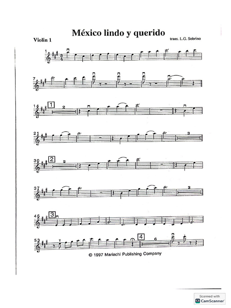 México Lindo y Querido Violin 1 P1 | PDF