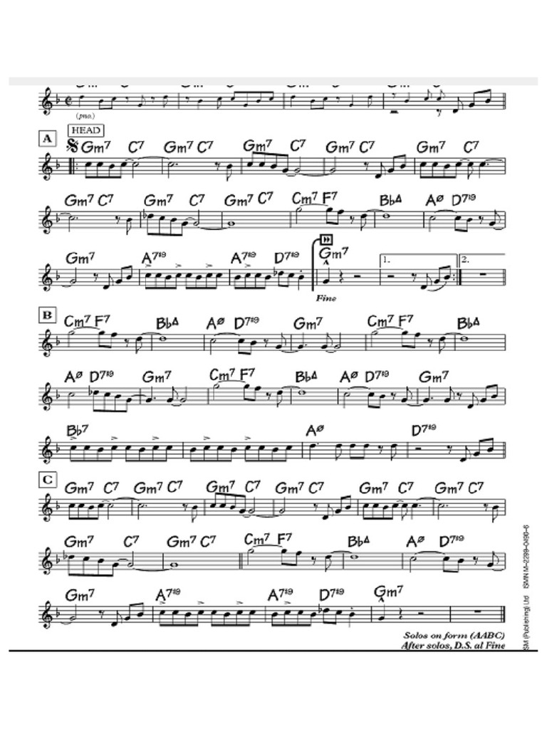 Brazilian Beat Alto Sax | PDF