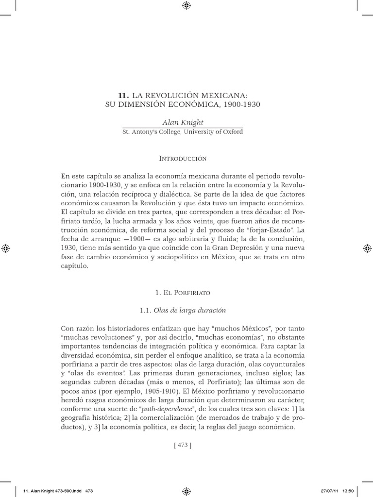 KNIGTH - RevoluciÃ N Mexicana - Economã A | PDF | México | revolución ...