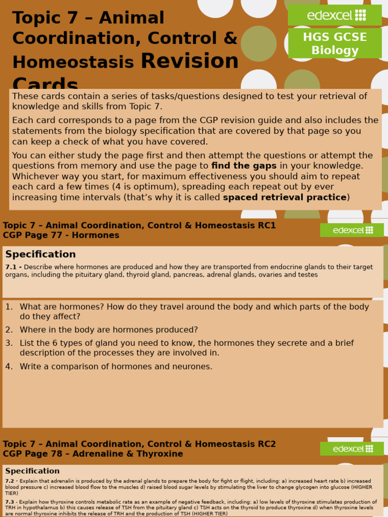 Topic 7 -Animal Coordination, Control & Homeostasis | PDF | Menstrual ...