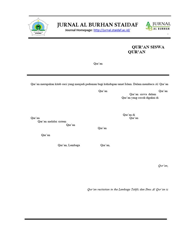 3. Upaya Peningkatan Kualitas Bacaan Al-qur'an Siswa Di Lembaga Tahfiz Dan Ilmu Al-qur'An | PDF