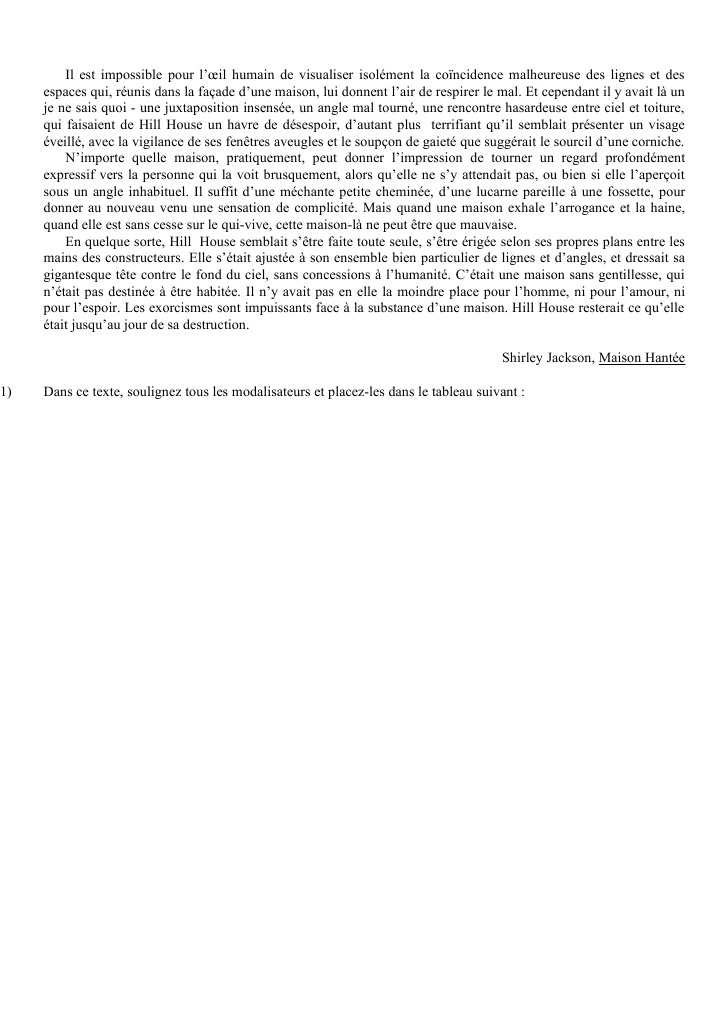 EXERCICE Sur Les Modalisateurs | PDF | Classiques