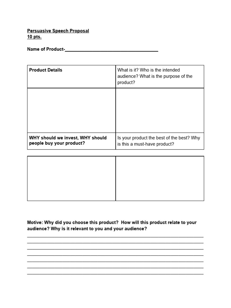 Shark Tank Speech Proposal | PDF