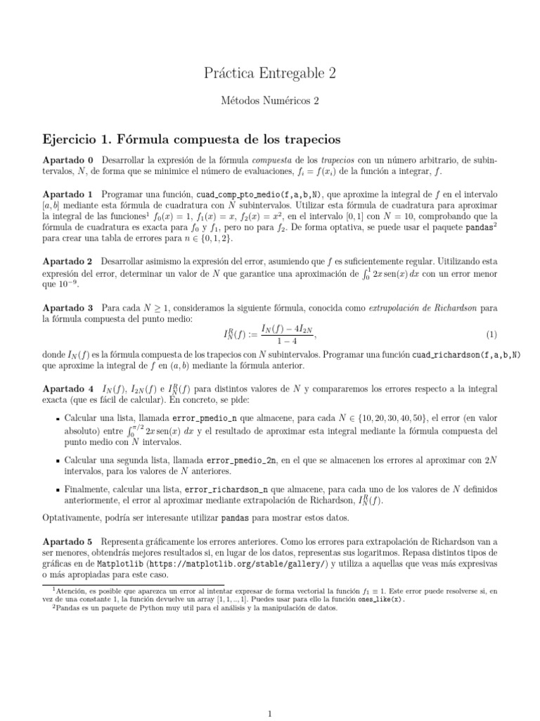 Practica Entregable2 | PDF | Integral | Ciencia computacional
