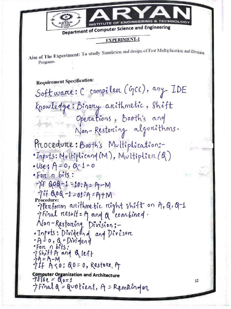 COA Lab Manual | PDF