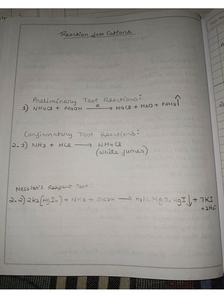 Test For Cations | PDF